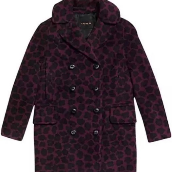Coach | Jackets & Coats | Coach Jacketcoatpeacoat Red Purple Black ...